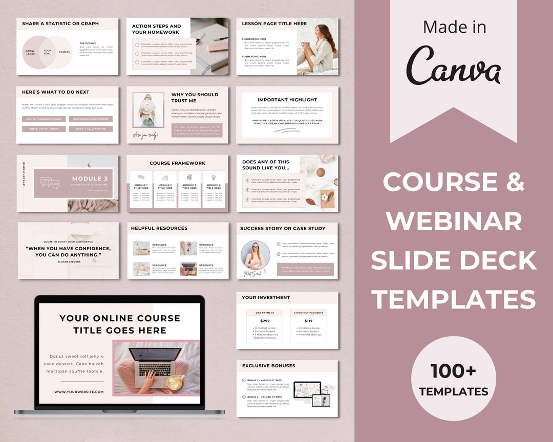 Webinar Slide Deck Templates Course Slide Deck Templates Canva ...