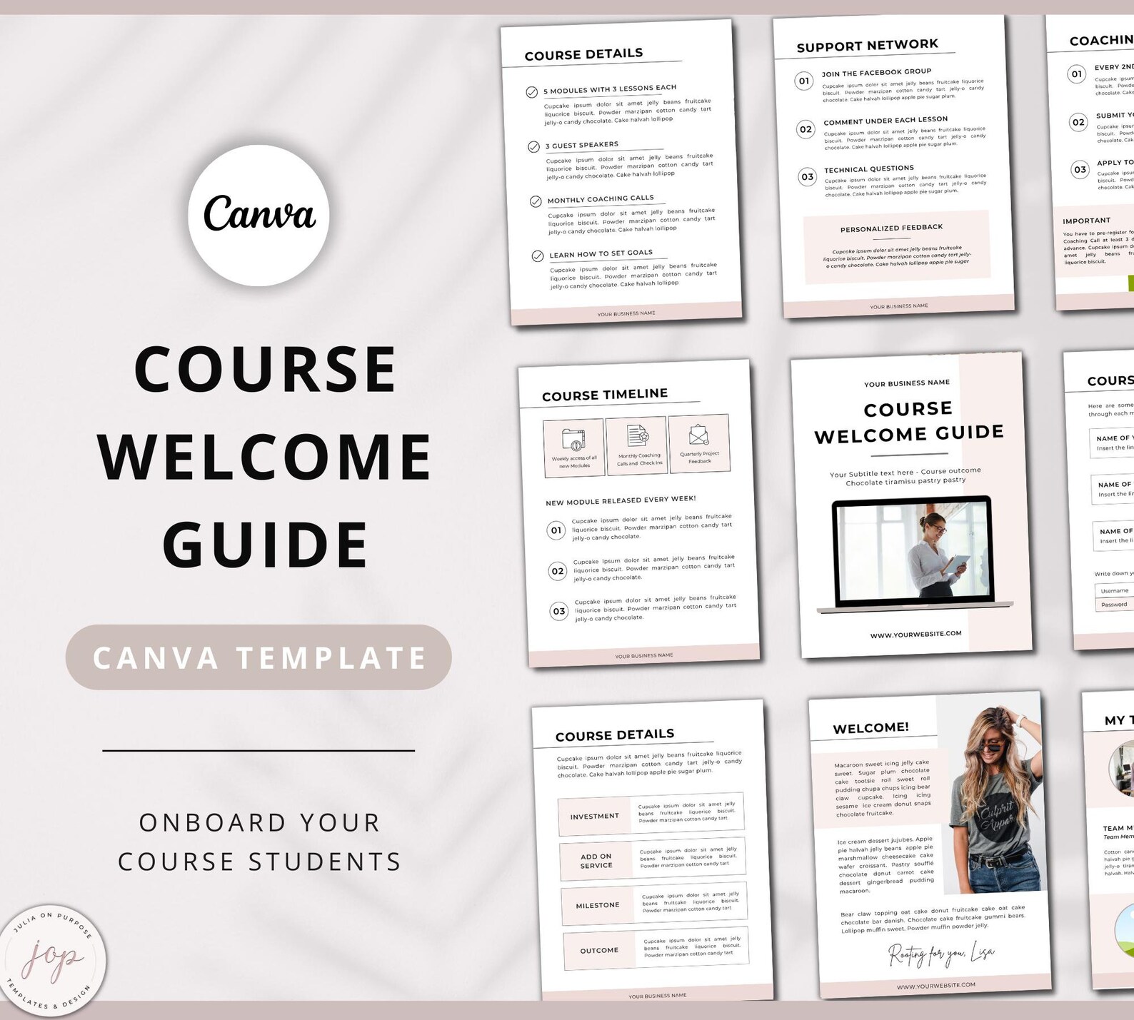 Course Onboarding Guide Canva Template, Course Welcome Guide, Student ...