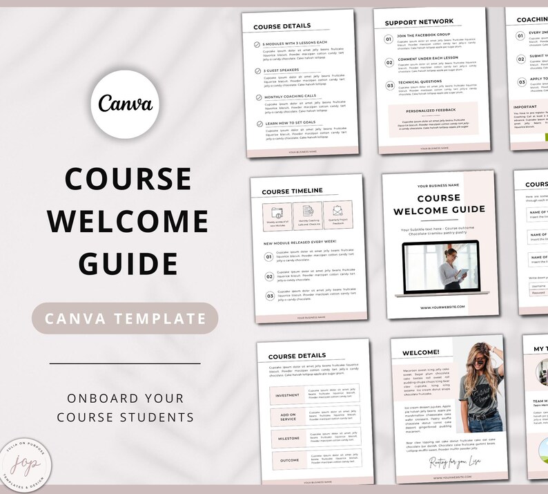 Course Onboarding Guide Canva Template, Course Welcome Guide, Student ...