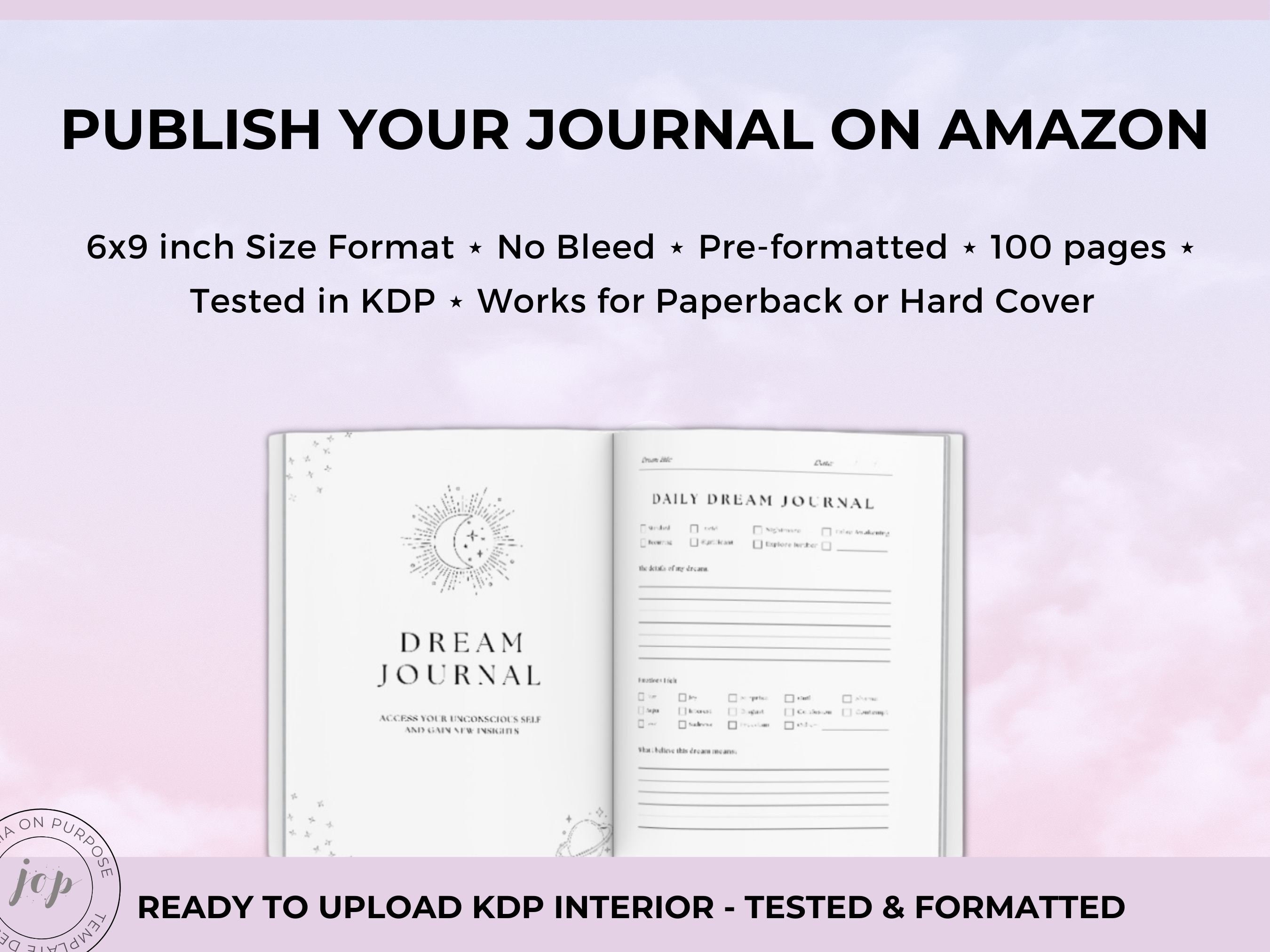 KDP Dream Journal Template KDP Journal Interior KDP Canva Template ...