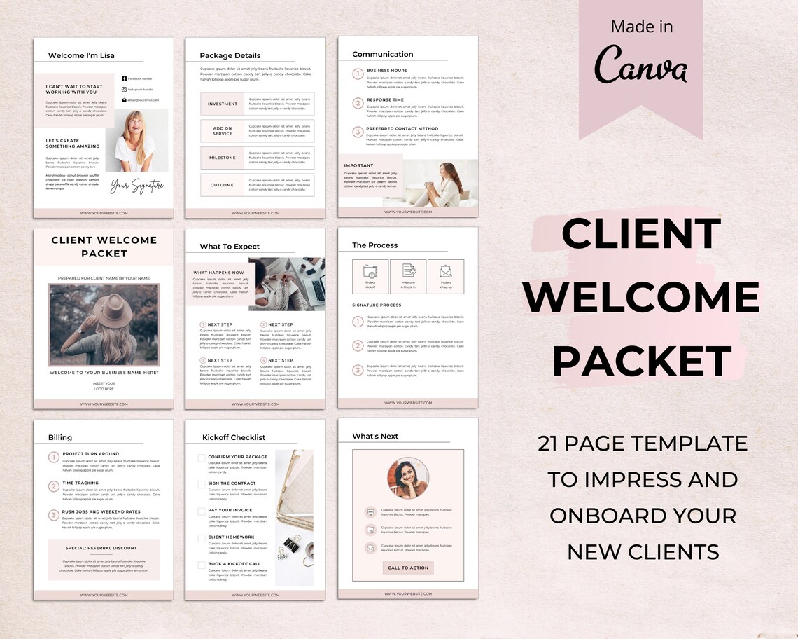 Client Onboarding Canva Template Bundle Client Welcome - Etsy
