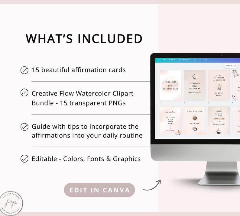 PLR Affirmation Cards: Canva Template (digital Download) - Printable ...