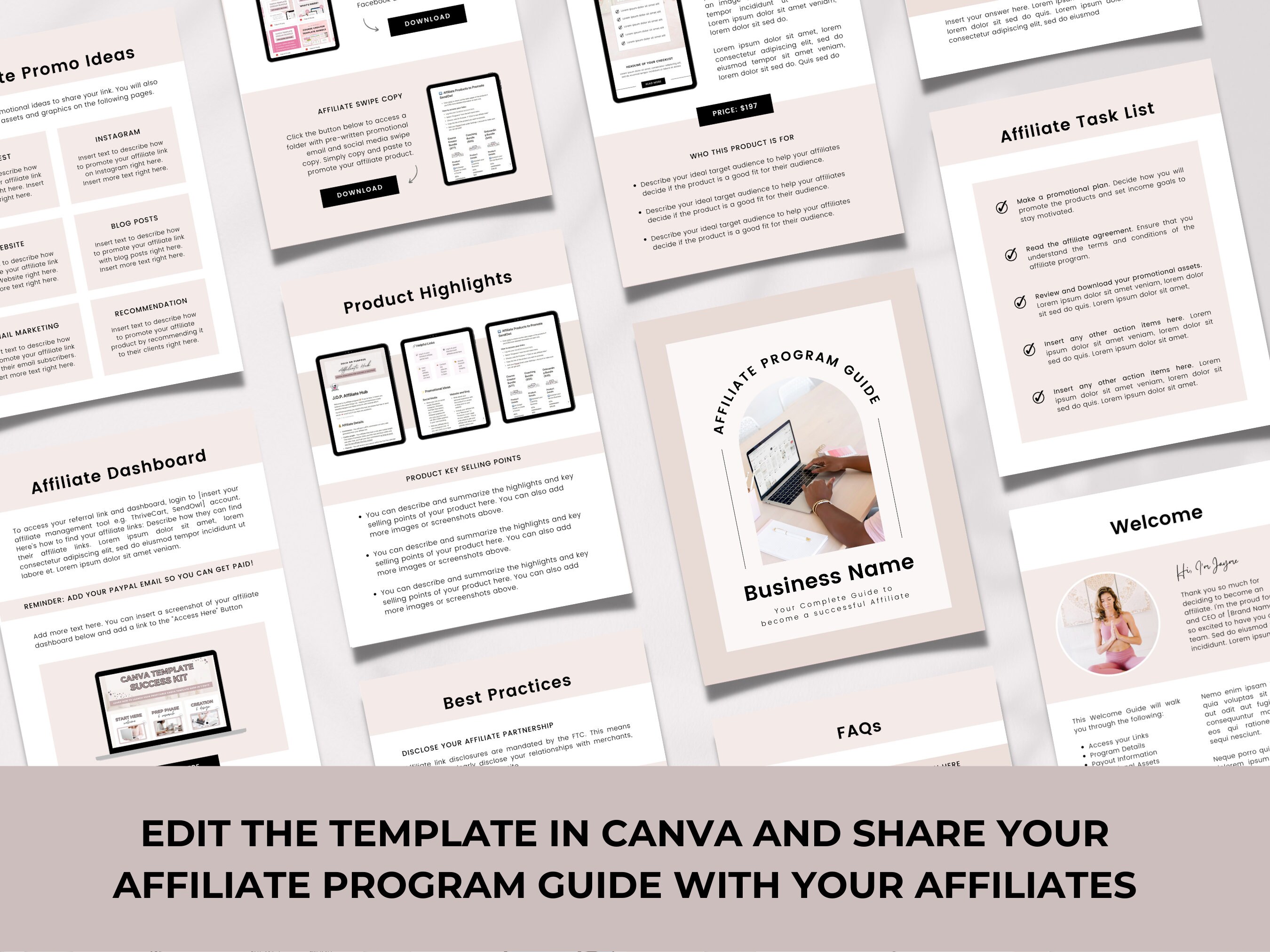 Affiliate Program Guide Canva Template Affiliate Welcome - Etsy