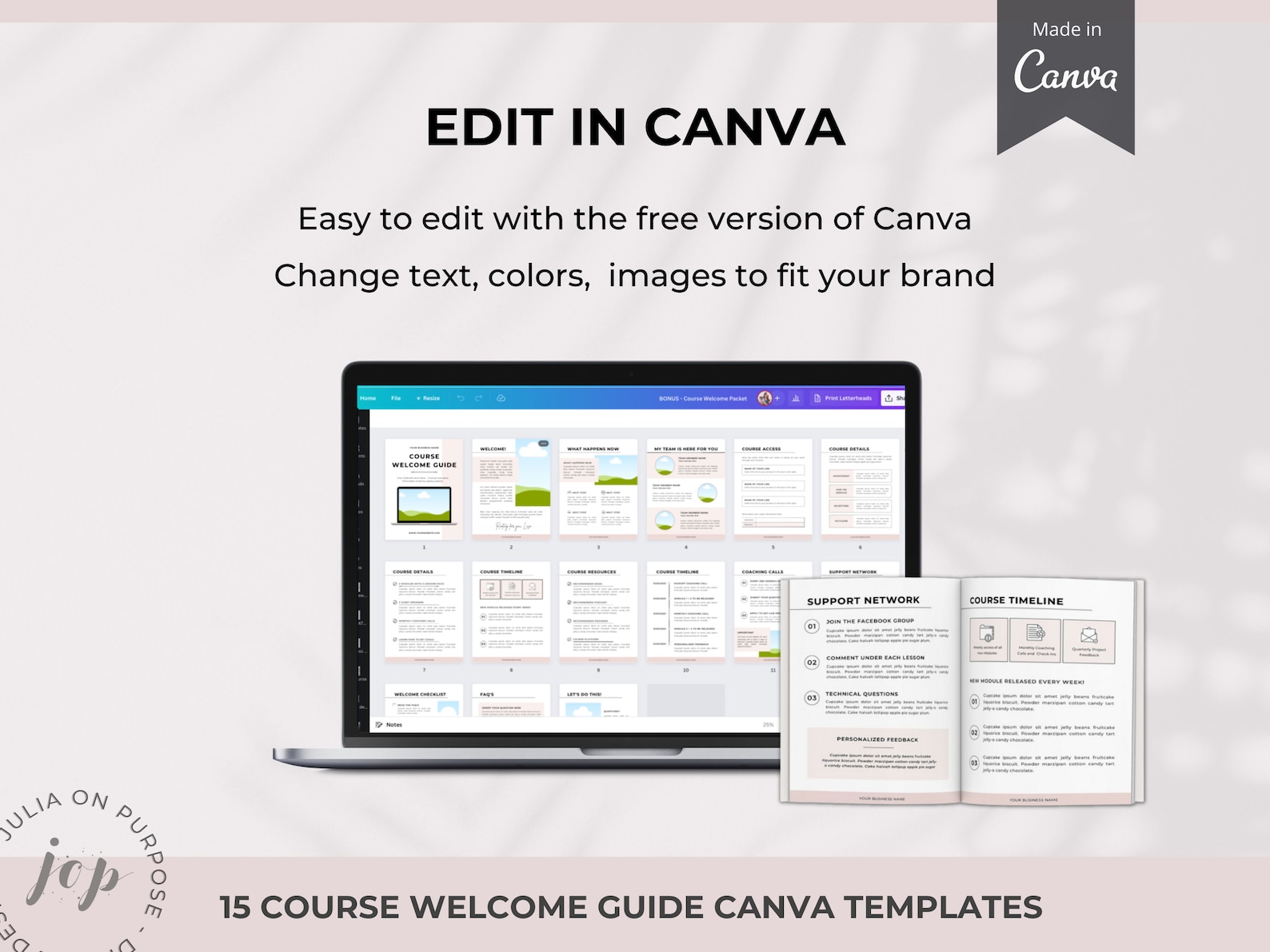 Course Onboarding Guide Canva Template Course Welcome Guide Student ...