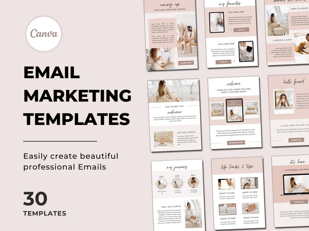 Coach Email Marketing Canva Template Bundle Newsletter Canva Templates ...