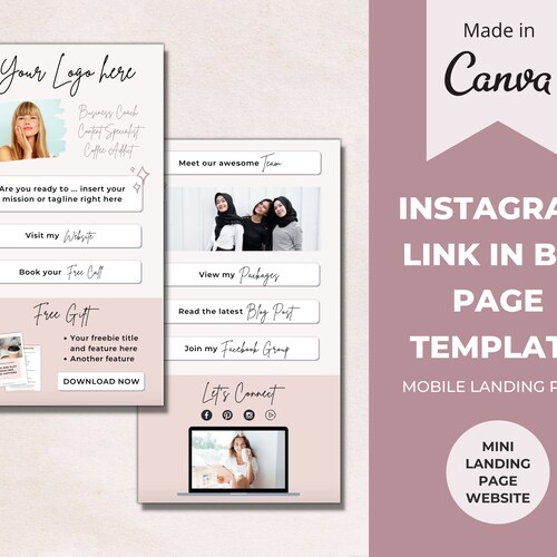 Instagram Landing Page Canva Template No Website Required - Etsy