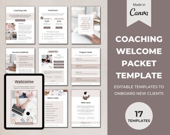 Coaching Client Welcome Packet Onboarding Canva Template Coaching ...