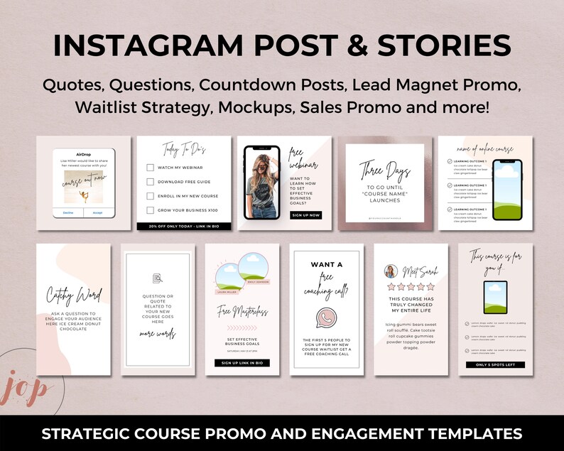 Instagram Templates for Course Creators Canva Course - Etsy