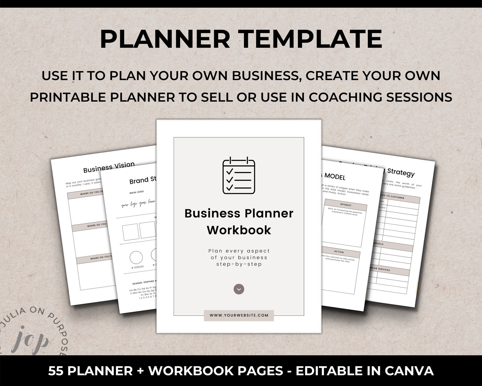 Business Planner Workbook Canva Template Business Plan - Etsy