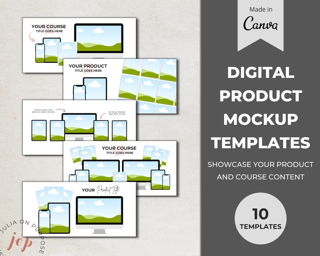 Online Course Mockup Templates Digital Product Tech Mockups Canva ...
