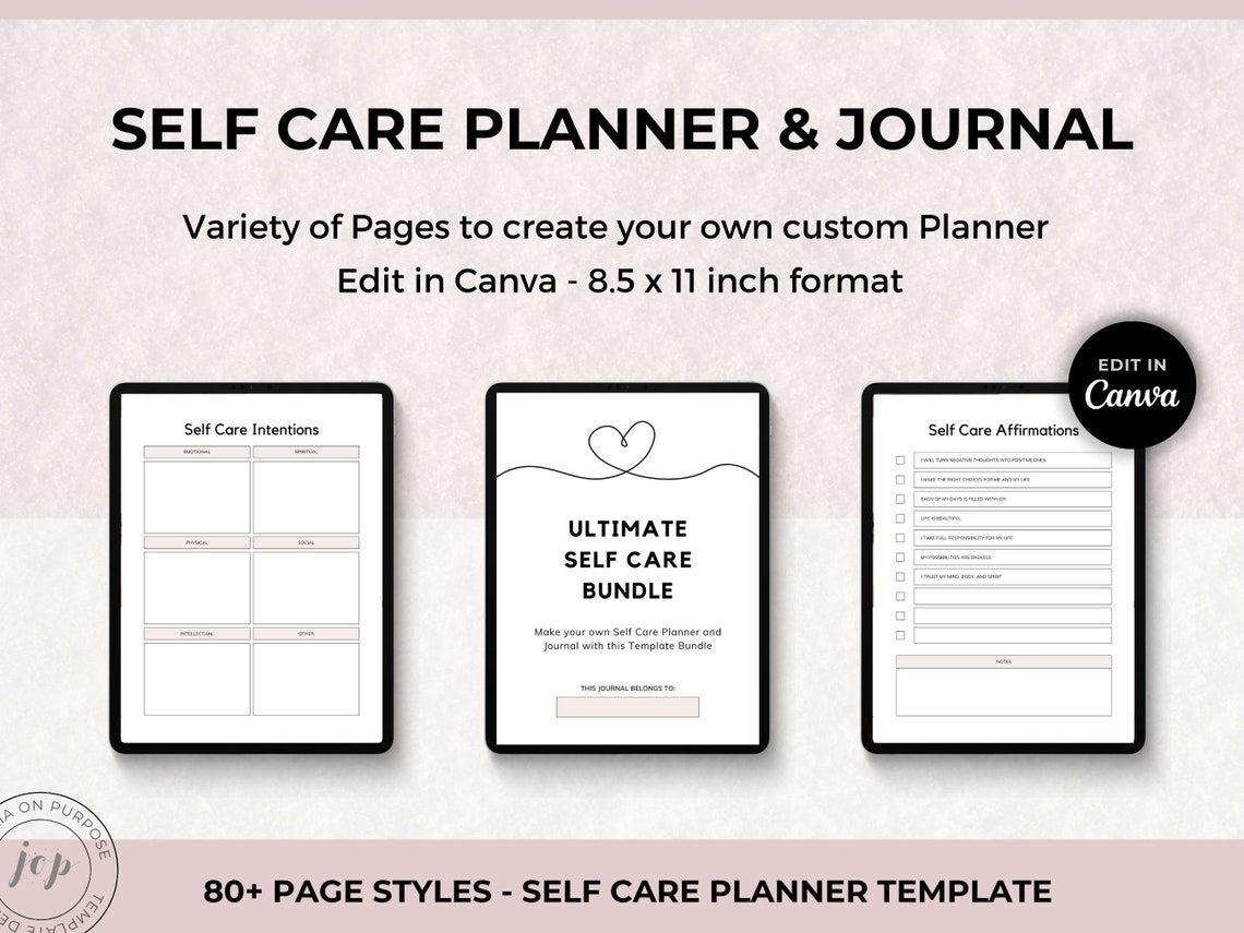 Self Care Planner Canva Template Self Care Journal Canva - Etsy