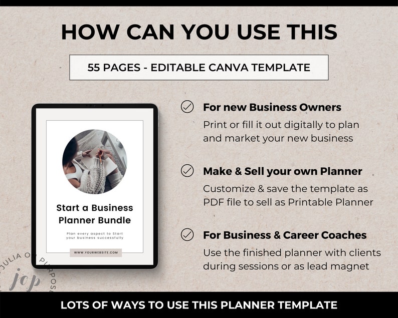 Business Planner Workbook Canva Template Business Plan - Etsy