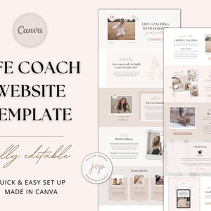 Life Coach Website Template Canva, Sales Page, Landing Page Template ...