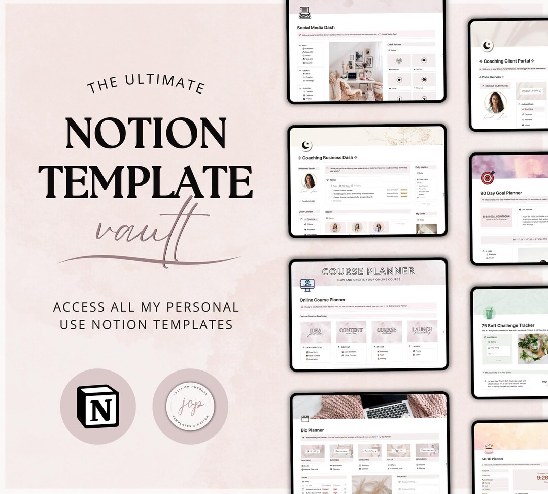 Notion Template Bundle All in One - Notion Business Planner Life ...