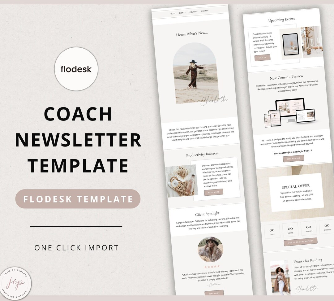 Flodesk Template, Email Template, Email Newsletter, Flodesk Newsletter ...
