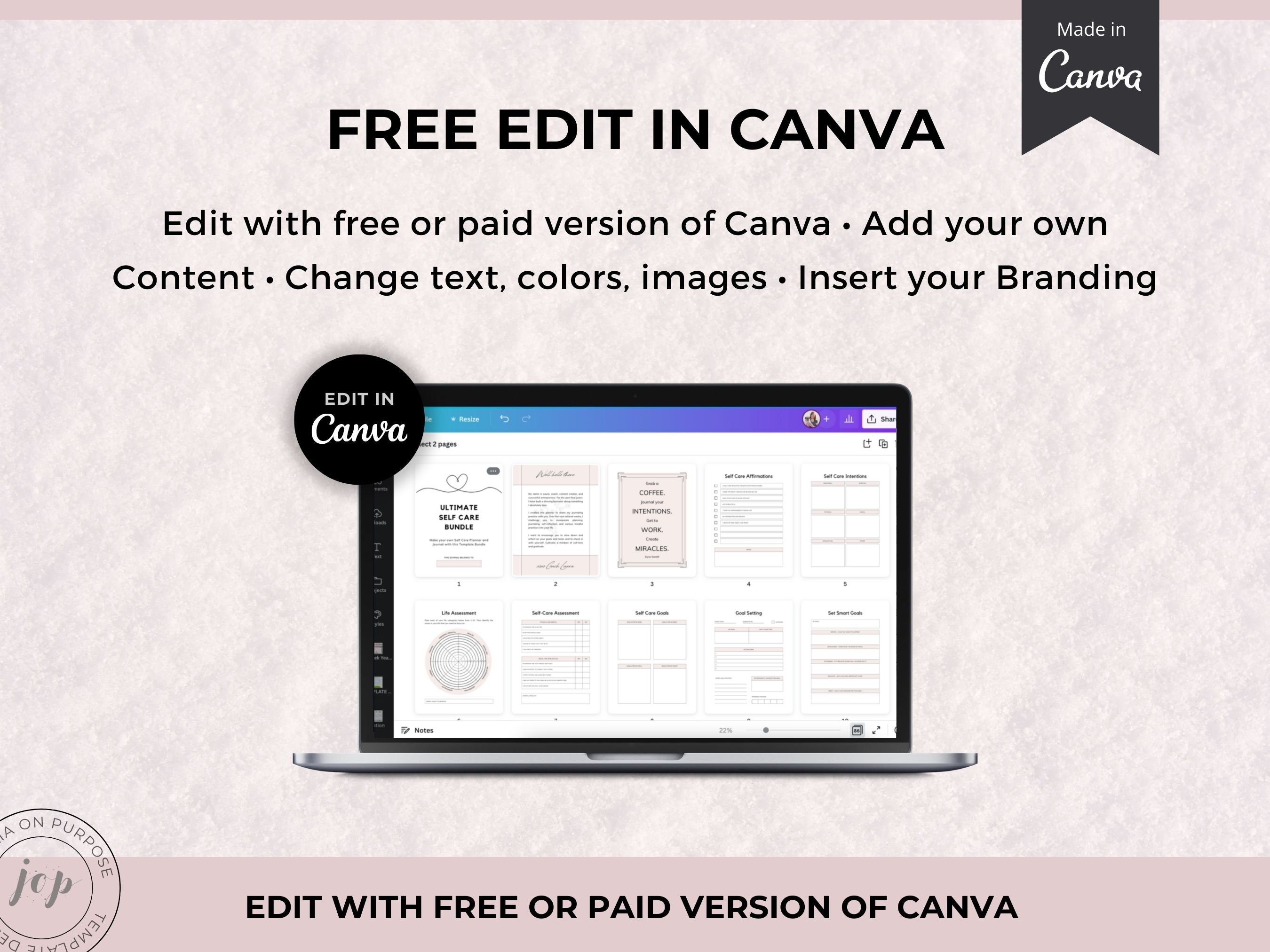 Self Care Planner Canva Template Self Care Journal Canva - Etsy