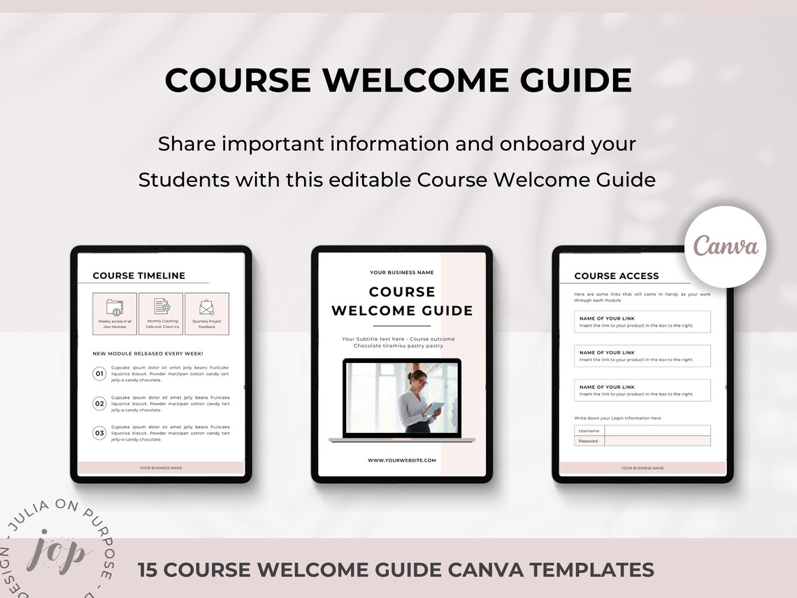 Course Onboarding Guide Canva Template Course Welcome Guide Student ...