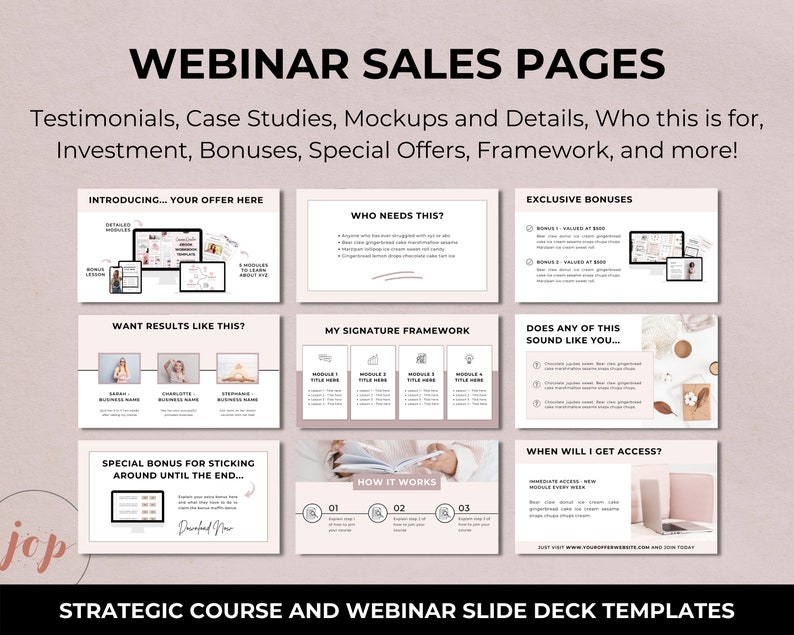 Webinar Slide Deck Templates Course Slide Deck Templates | Etsy