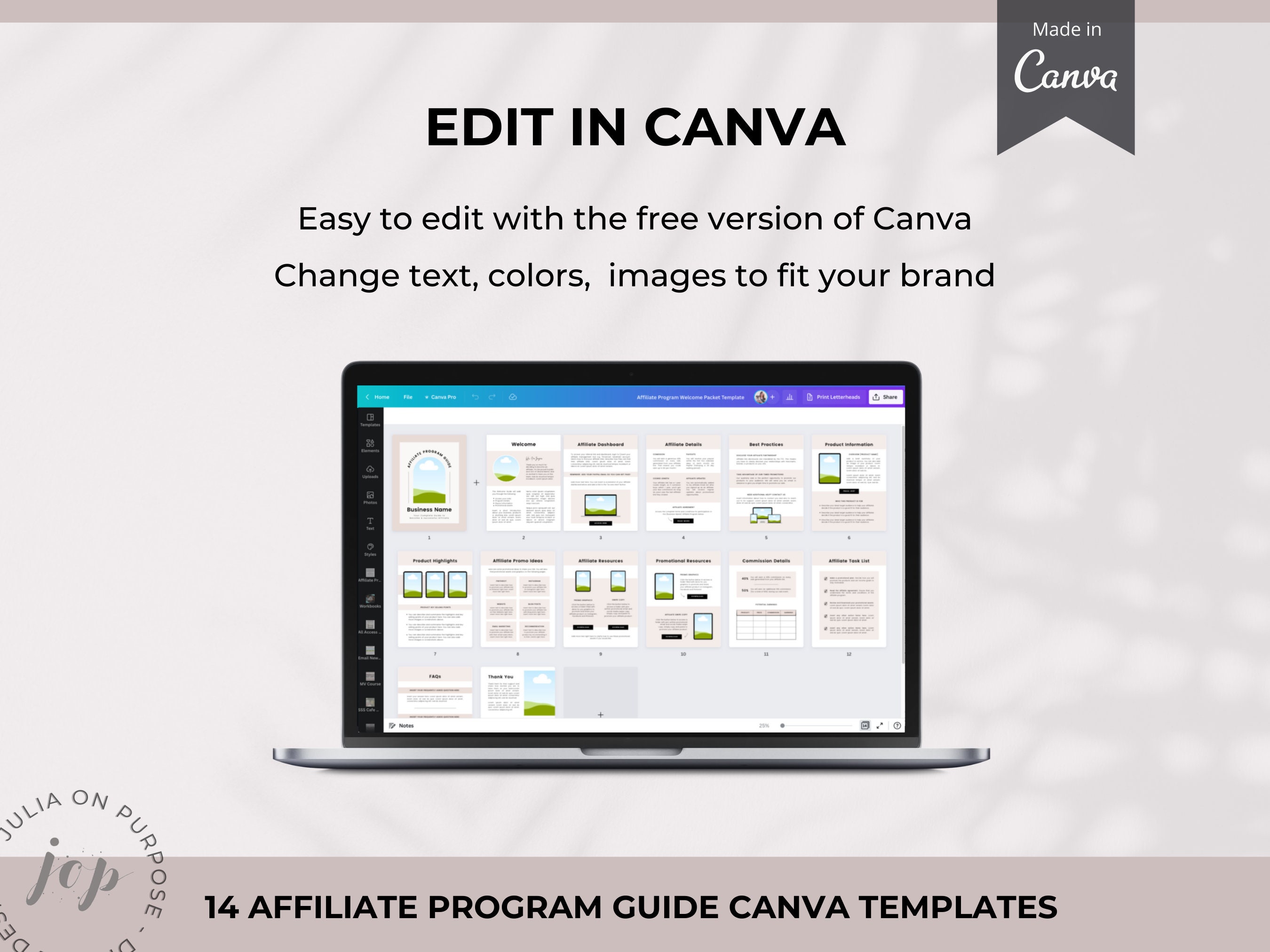 Affiliate Program Guide Canva Template Affiliate Welcome - Etsy