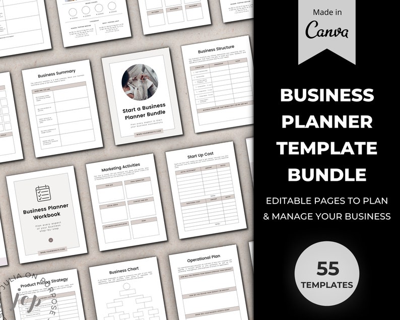 Business Planner Workbook Canva Template Business Plan - Etsy