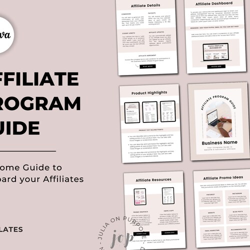 Affiliate Program Guide Canva Template Affiliate Welcome - Etsy