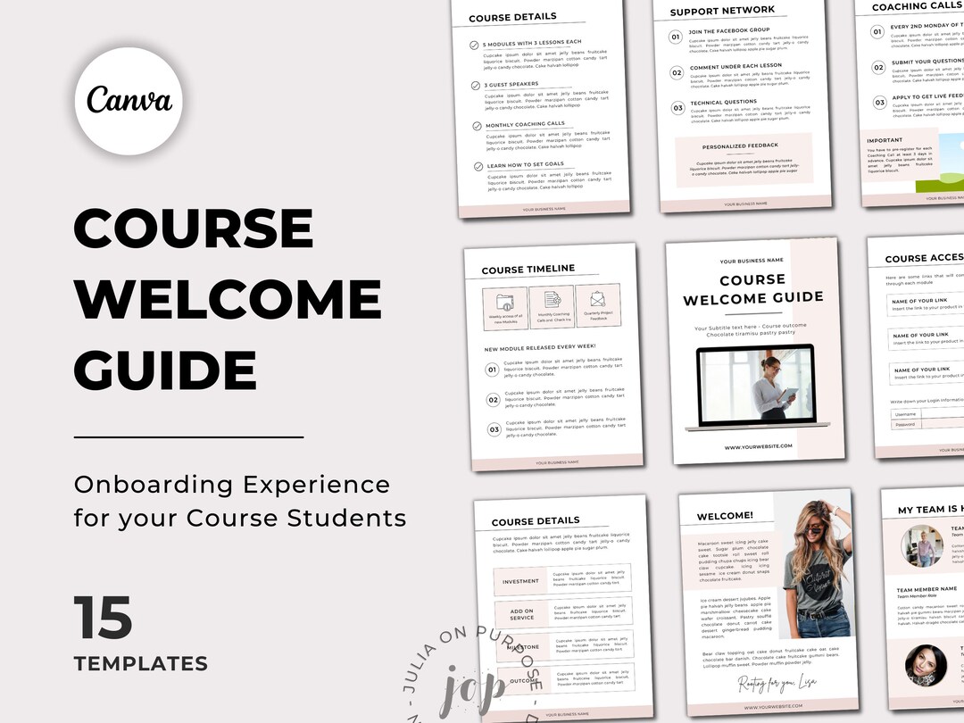 Course Onboarding Guide Canva Template Course Welcome Guide Student ...