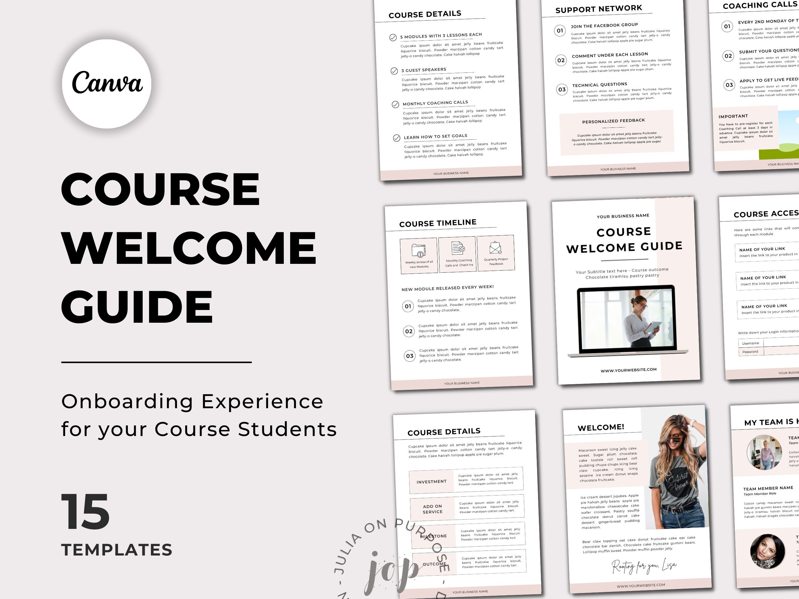 Course Onboarding Guide Canva Template Course Welcome Guide Student ...