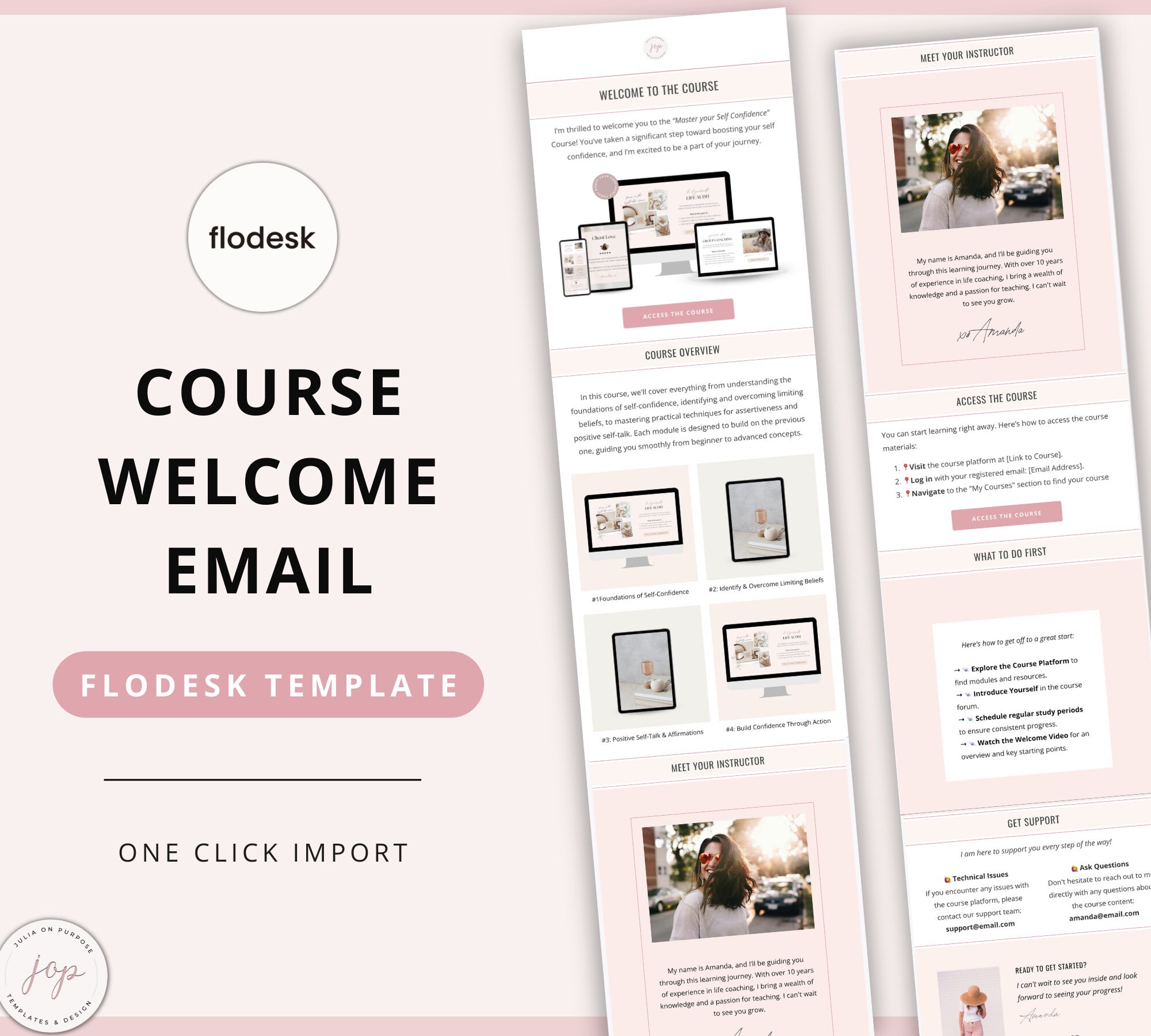 Flodesk Template, Course Onboarding Email Template, Course Welcome, Flodesk Email, Course ...