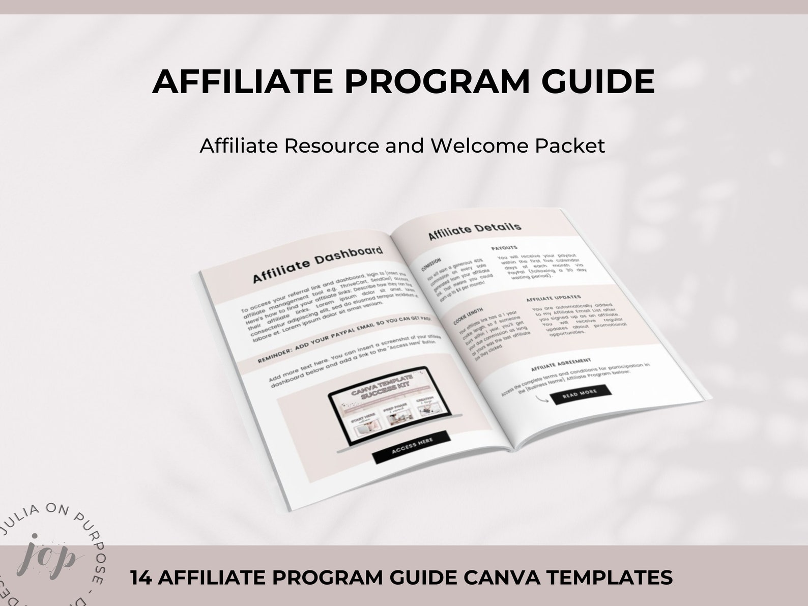Affiliate Program Guide Canva Template Affiliate Welcome - Etsy