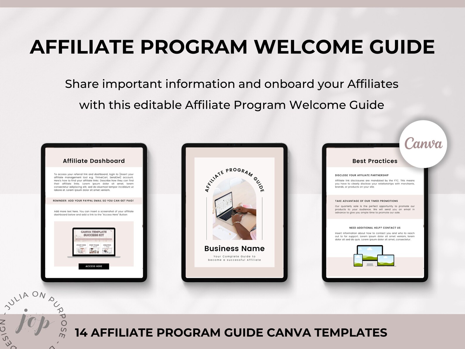 Affiliate Program Guide Canva Template Affiliate Welcome - Etsy Canada