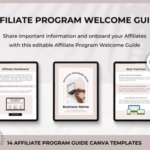 Affiliate Program Guide Canva Template | Affiliate Welcome Guide ...