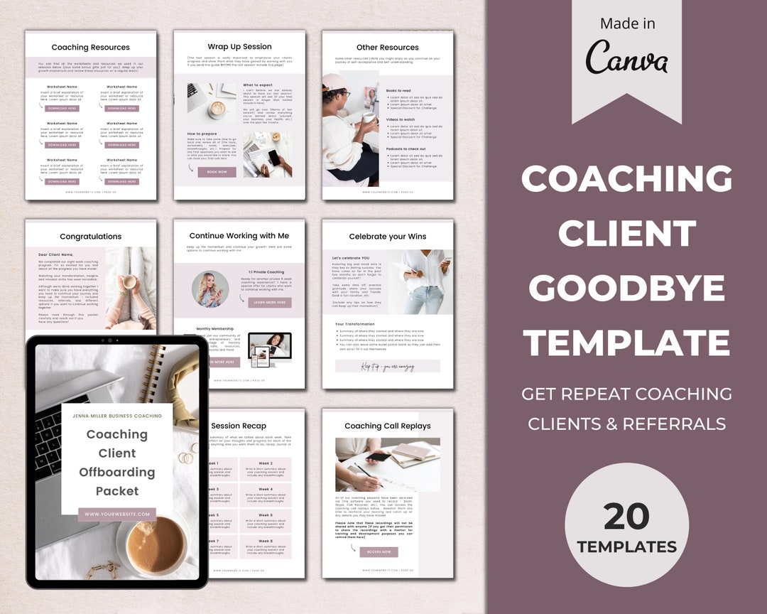 Coaching Client Goodbye Package Offboarding Canva Template Coaching ...