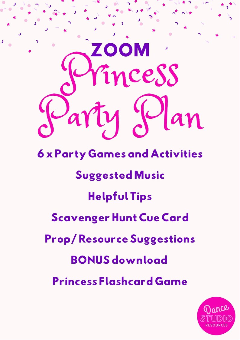 INSTANT DOWNLOAD ZOOM Princess Party Plan, Activities and Resources to ...