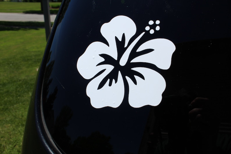 Hibiscus Flower Vinyl Decal Car Window Laptop Quality Etsy