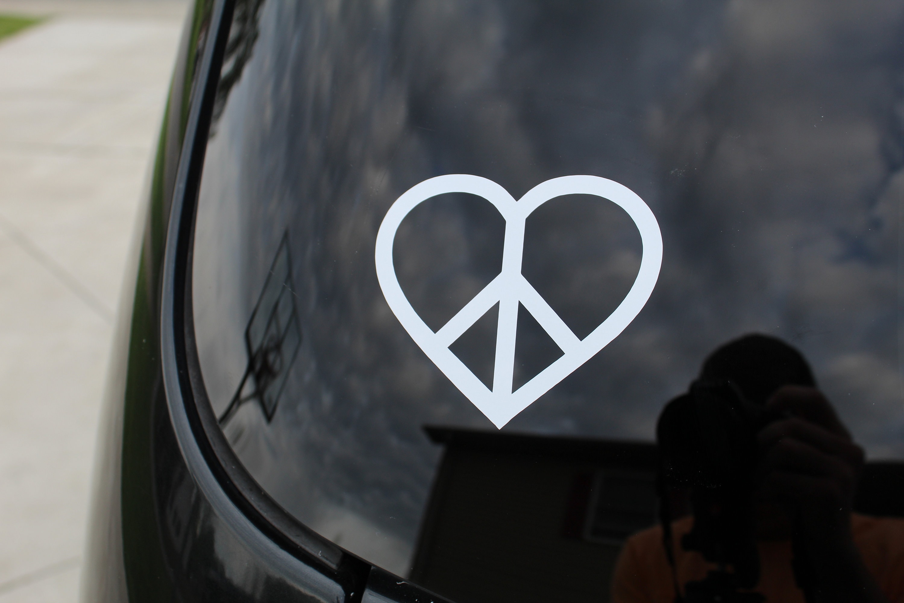 Peace and Love Heart Decal for Car Laptop Window Quality - Etsy UK