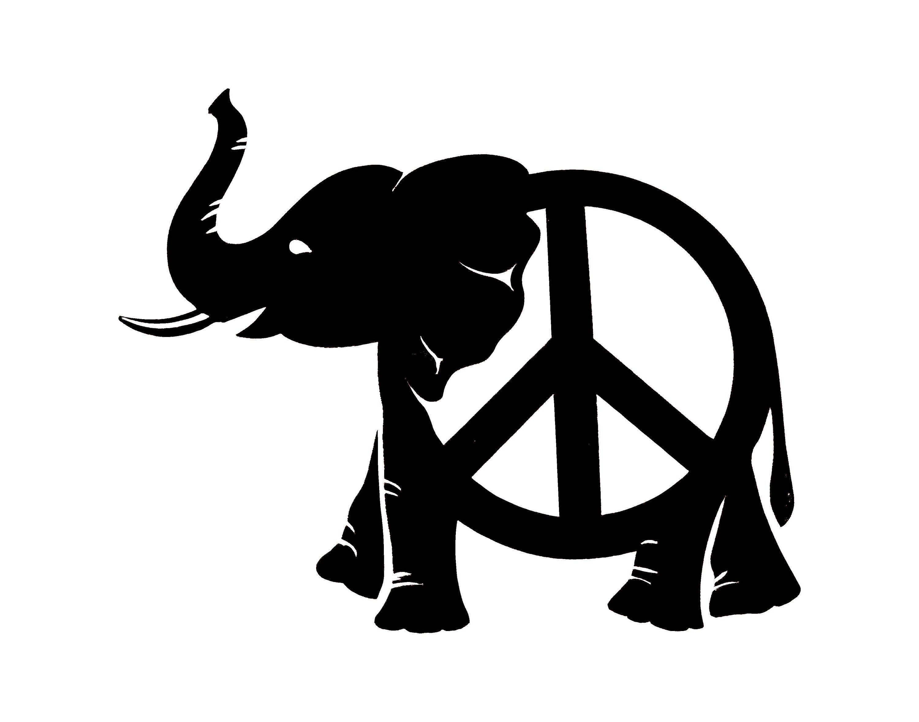 Peace Elephant Vinyl Decal, Car, Window, Laptop, Quality Oracal Vinyl ...