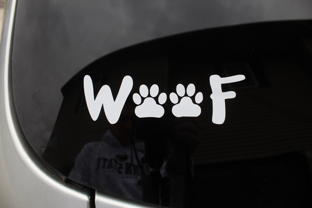 WOOF, Dog Paw Prints, Dog Lovers Vinyl Decal, Car, Window, Laptop ...
