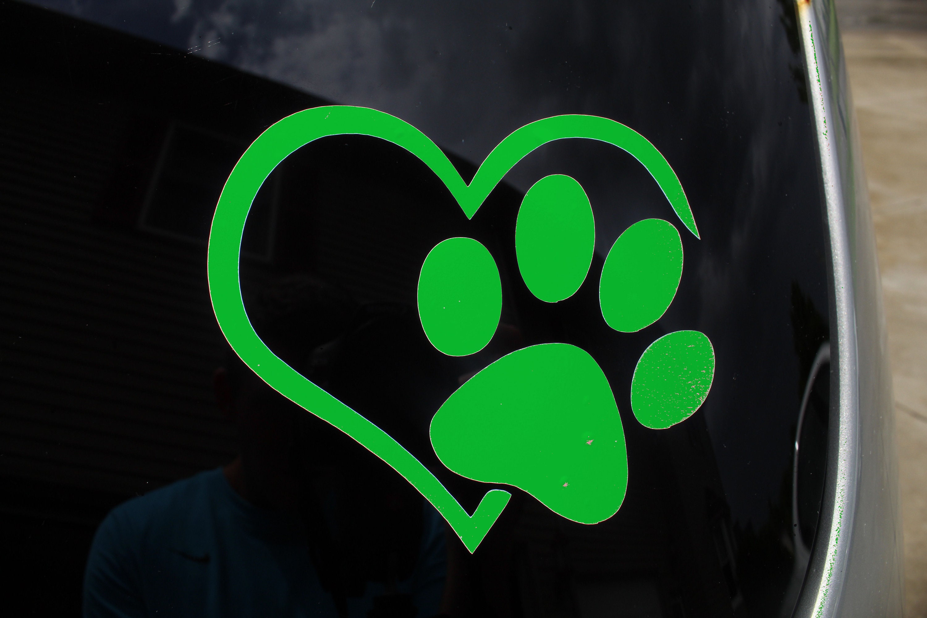 Dog Paw Print Heart Vinyl Decal, Car Window Laptop Decor - Etsy