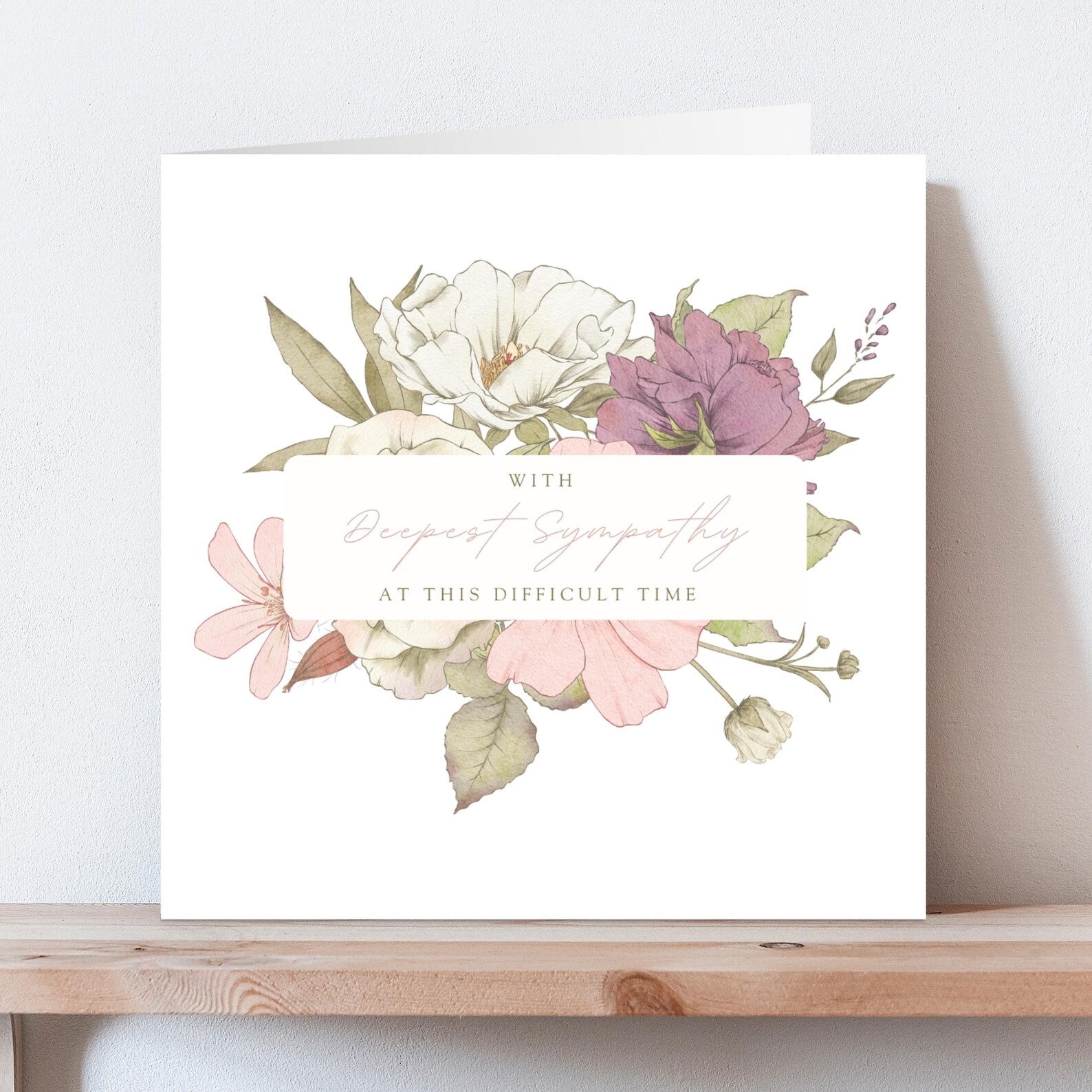 Sympathy Card, With Deepest Sympathy, Condolences, Thinking of You ...