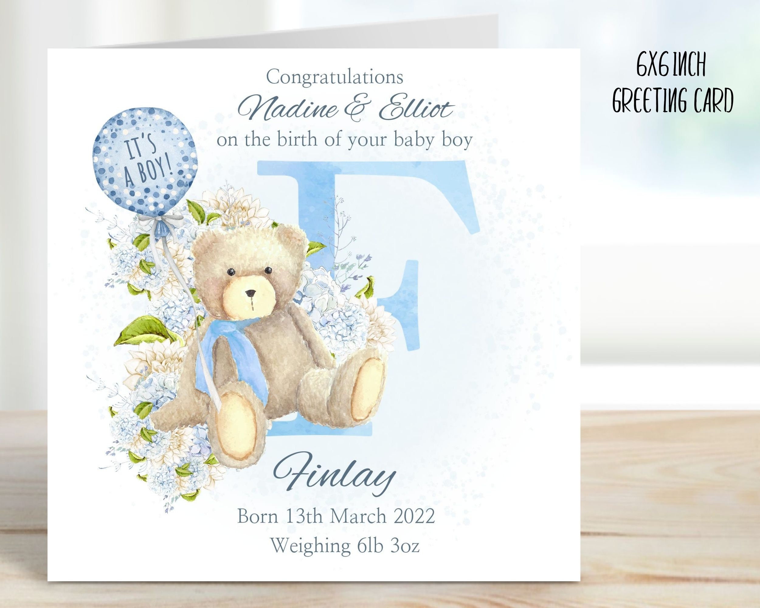 Personalised New Baby Boy Card Newborn Baby Celebration New | Etsy UK