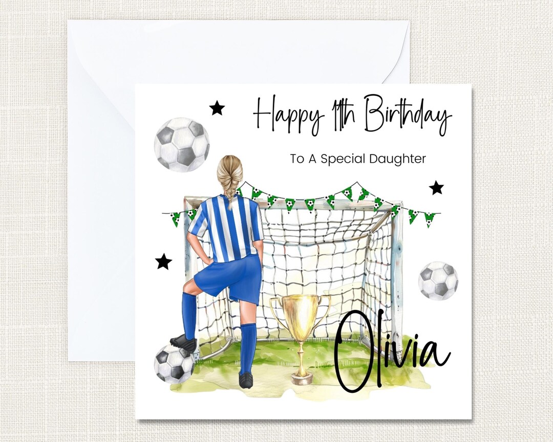 Personalised Girls Football Card, Football Card for Daughter ...