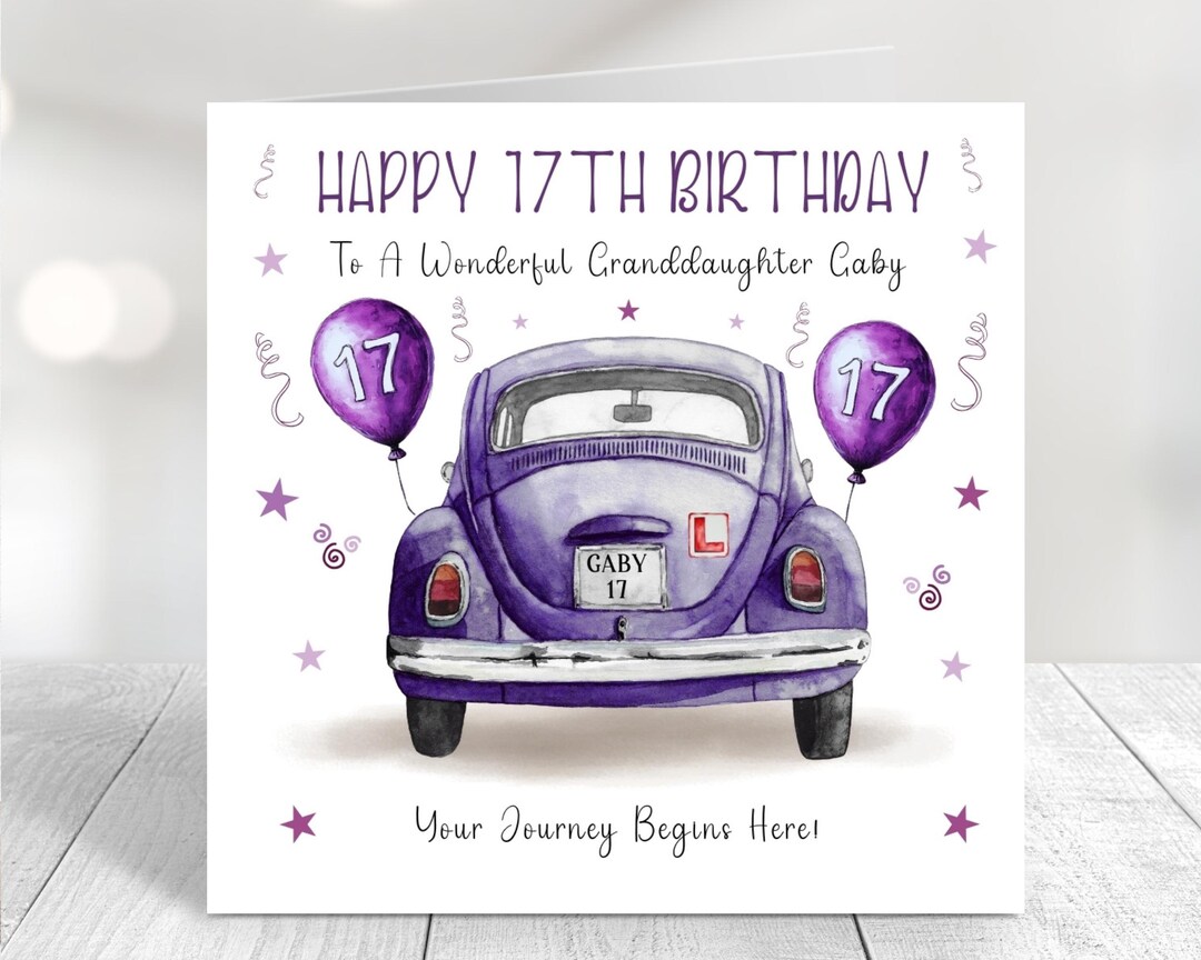 Personalised New Driver 17th Birthday Card, Learner Driver, Card for ...