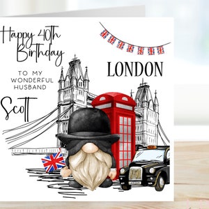 Personalised London Gonk Birthday Card, English Gentleman Card, Card ...