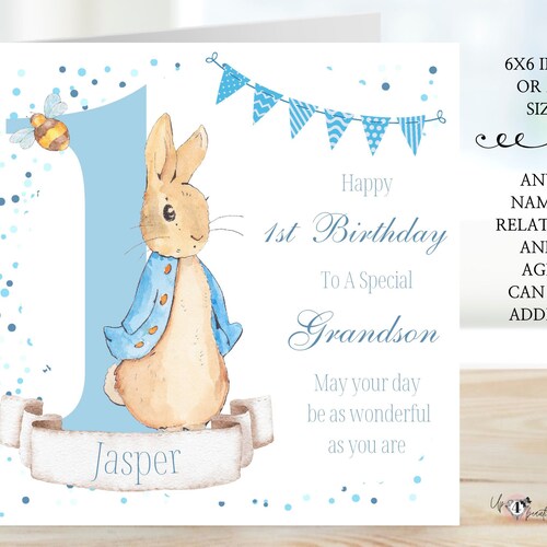 Personalised Peter Rabbit Birthday Card Greeting Card - Etsy UK