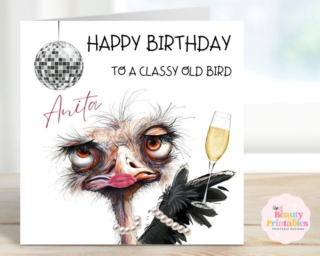 Classy Old Bird Birthday Card, Birthday Card for Friend, Card for Her ...
