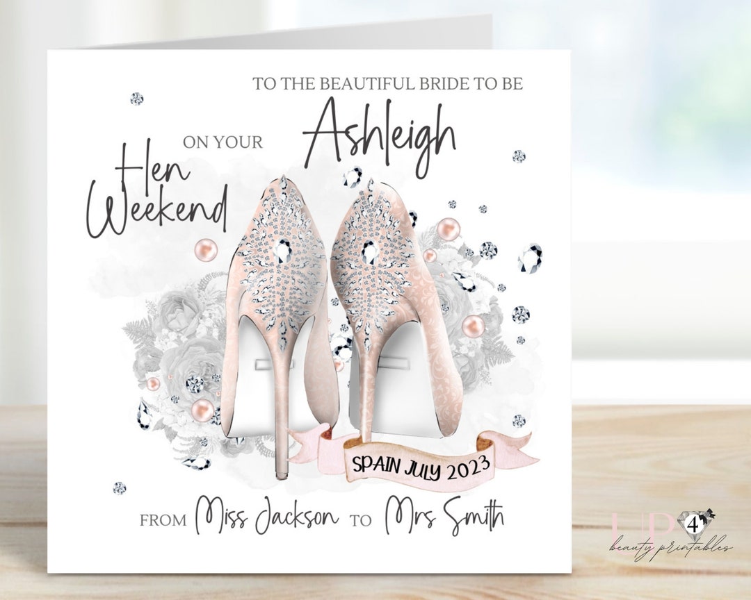 Personalised Hen Do Card, Bride to Be, Hen Weekend, Bridal Card, Best ...
