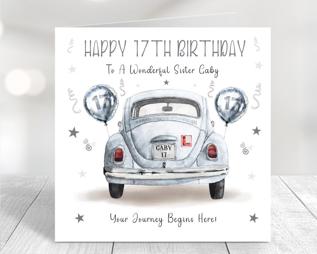 Personalised New Driver 17th Birthday Card, Learner Driver, Card for ...
