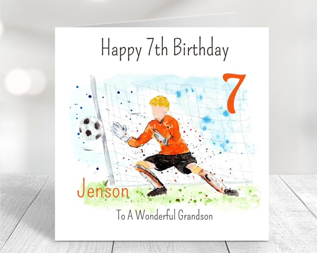 Football Goalie Birthday Card, Personalised Football Card, Goal Keeper ...
