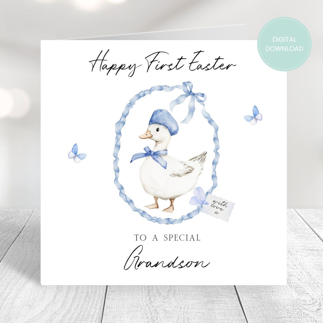 Printable First Easter Card, Easter Printable, Downloadable, Editable ...