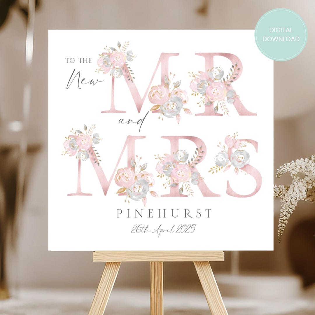 PERSONALISED Mr and Mrs Wedding Card, Bride and Groom Card, New Couple ...